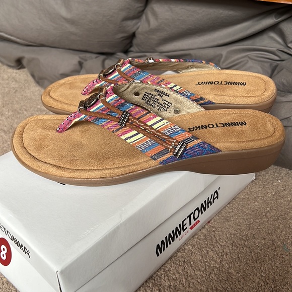 Minnetonka | Shoes | Womens Minnetonka Silver Hill Sandal | Poshmark